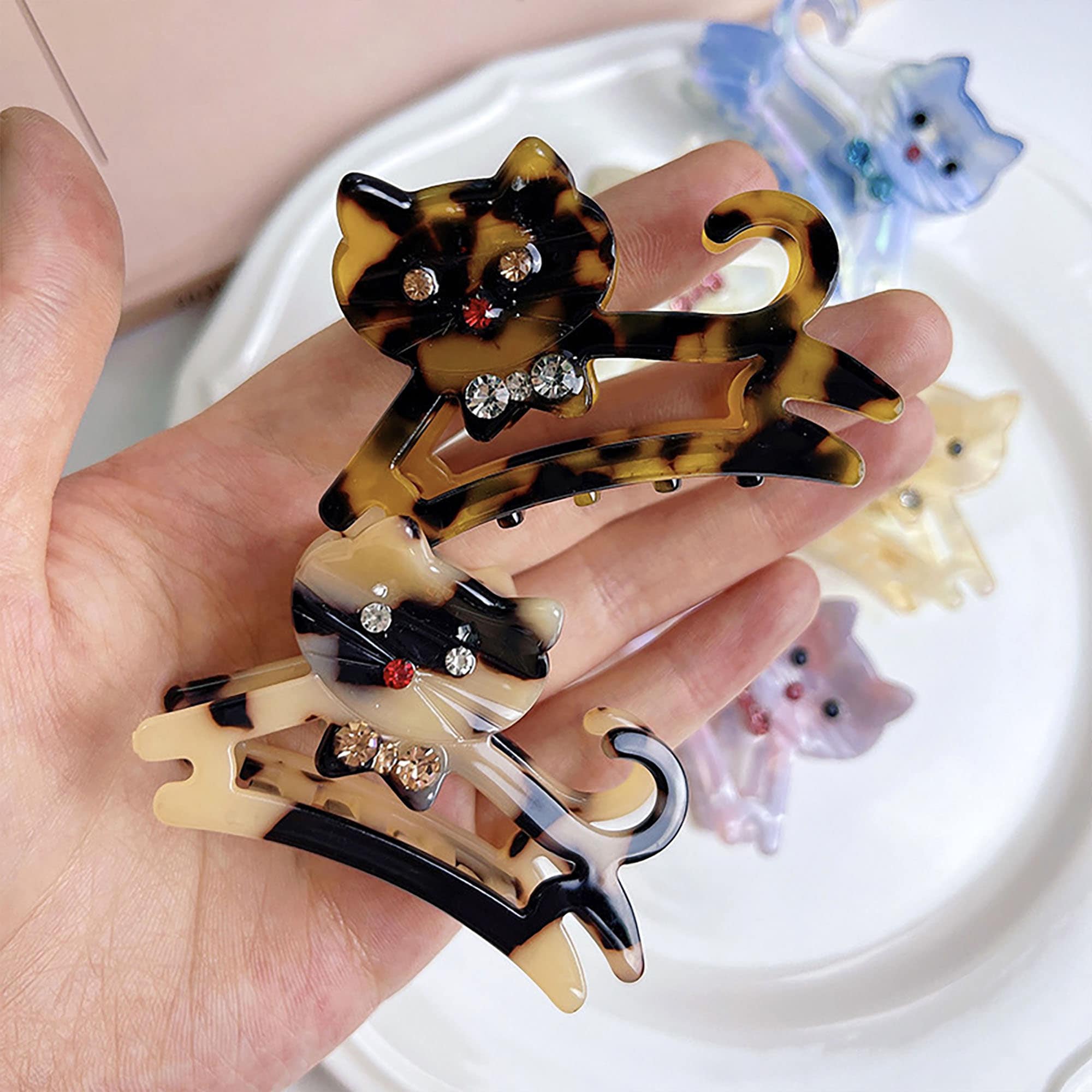 Cute Cat Hair Claw, Small Hair Clips, Acetate Cute Cat Hair Clip, Hair ...
