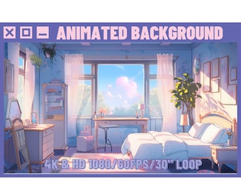 Animated Background Cozy Plants Bedroom for Vtuber, Twitch or Streamers ...