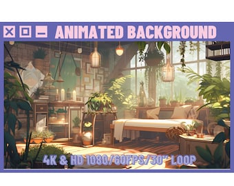 Animated Background Cozy Lofi Reading Room for Vtuber, Twitch or ...