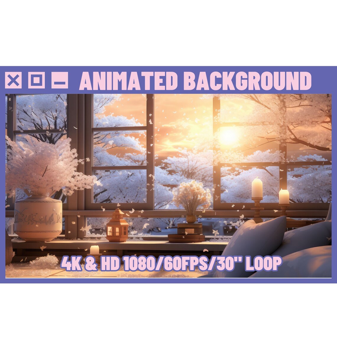 Animated Background Lofi Bedroom With Snowing Window Lit - Etsy