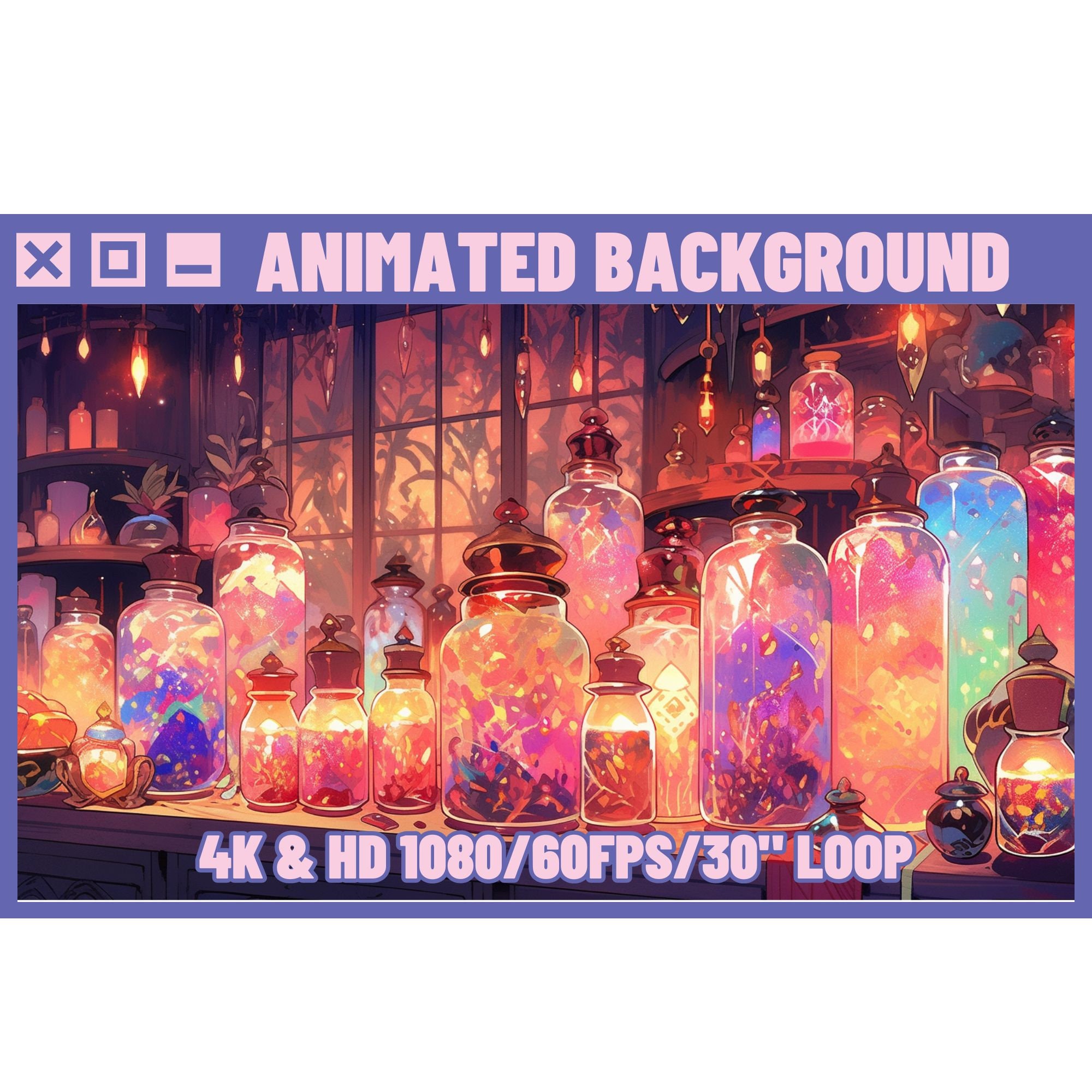 Animated Background Lofi Mystical Pink Laboratory, Apothecary Scene for ...
