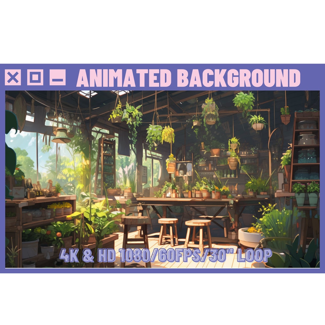 Animated Background, Cozy Lofi Greenhouse With Butterfly for Vtuber ...