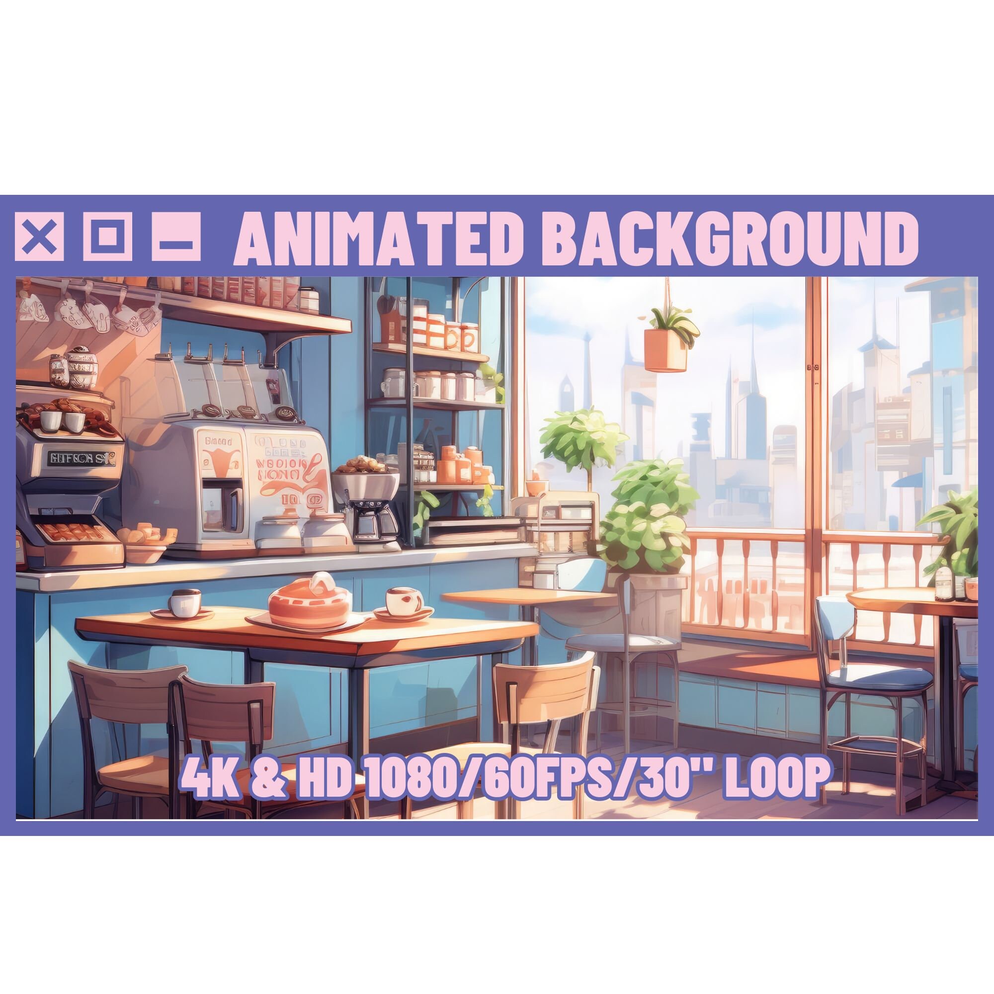 Animated Background Lofi Cozy Retro Cafe Scene for Vtuber, Twitch or ...