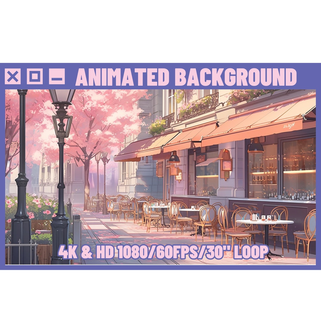Animated Background Cozy Lofi Cottagecore Spring Cafe for Vtuber ...