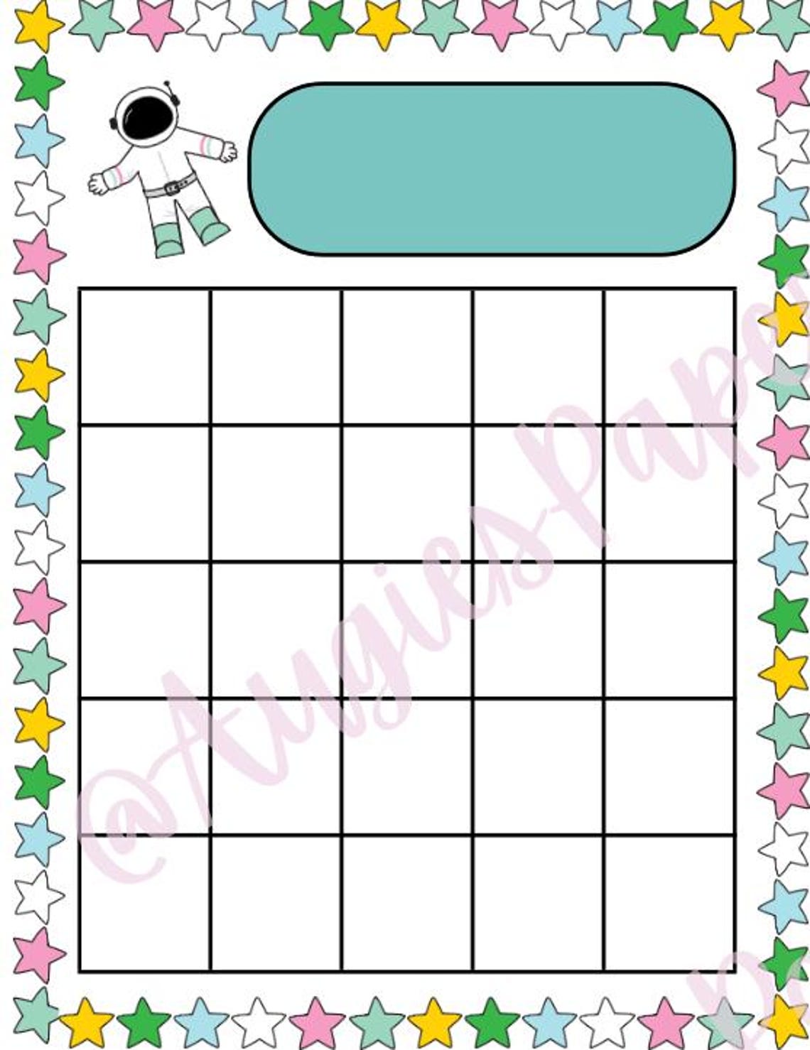 Space Themed Sticker Chart - Etsy