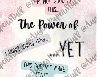The Power of yet Poster/ Classroom Poster/ Growth Mindset Poster ...