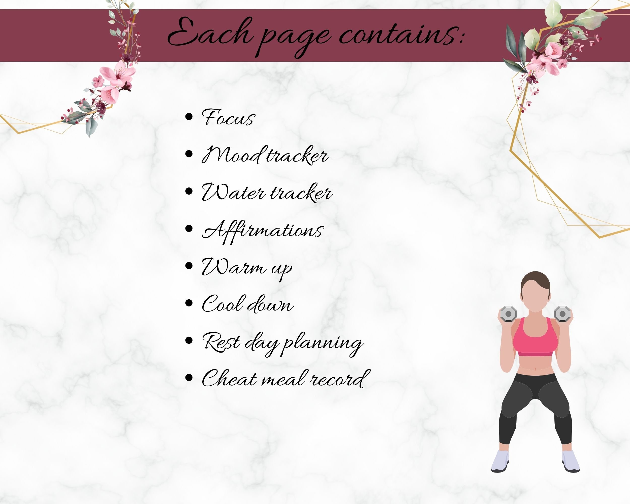 Beginners Workout Weekly Planner, Wellbeing Planner, Exercise Planner ...