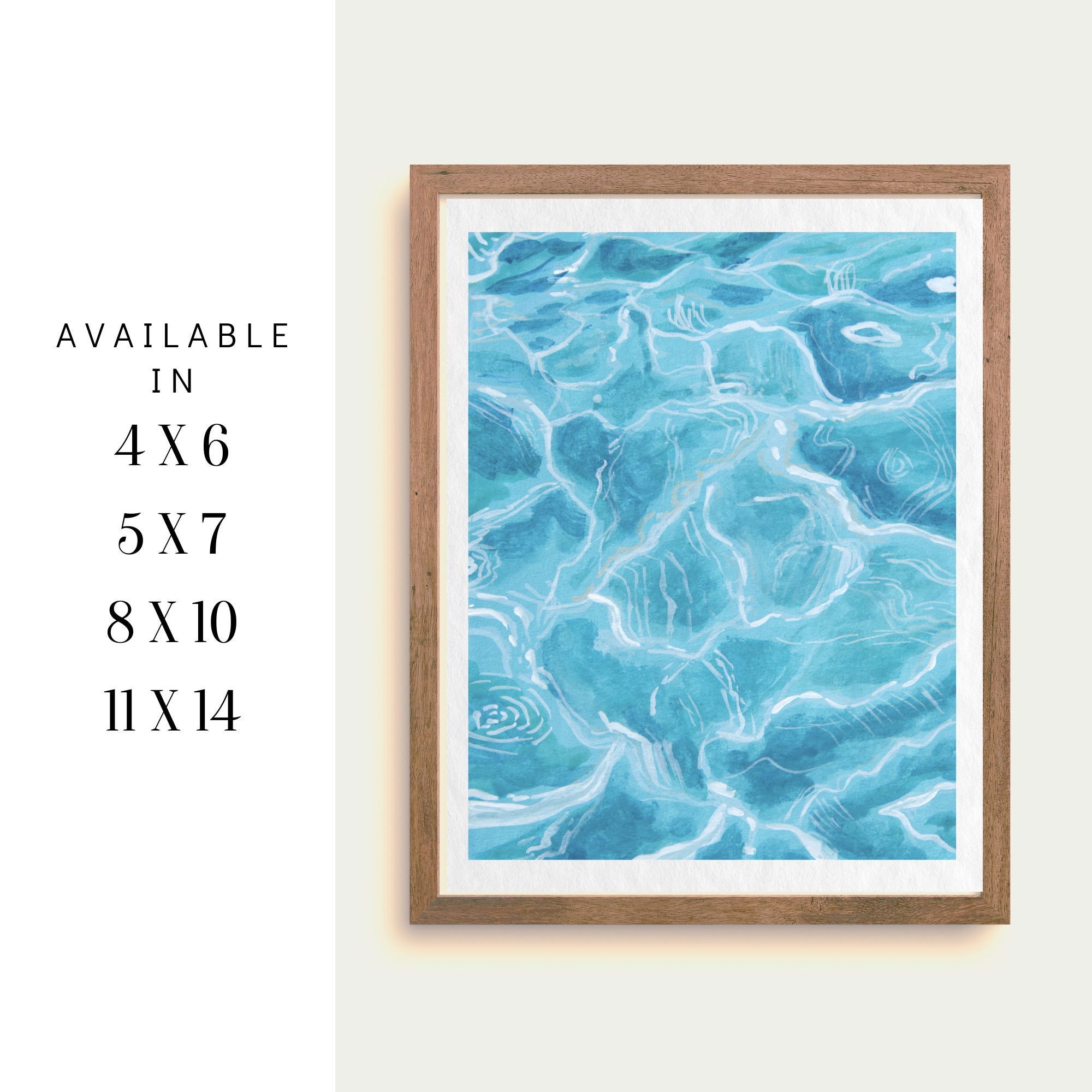 Water Surface Art Print Coastal Home Decor for Ocean Lovers Multiple ...