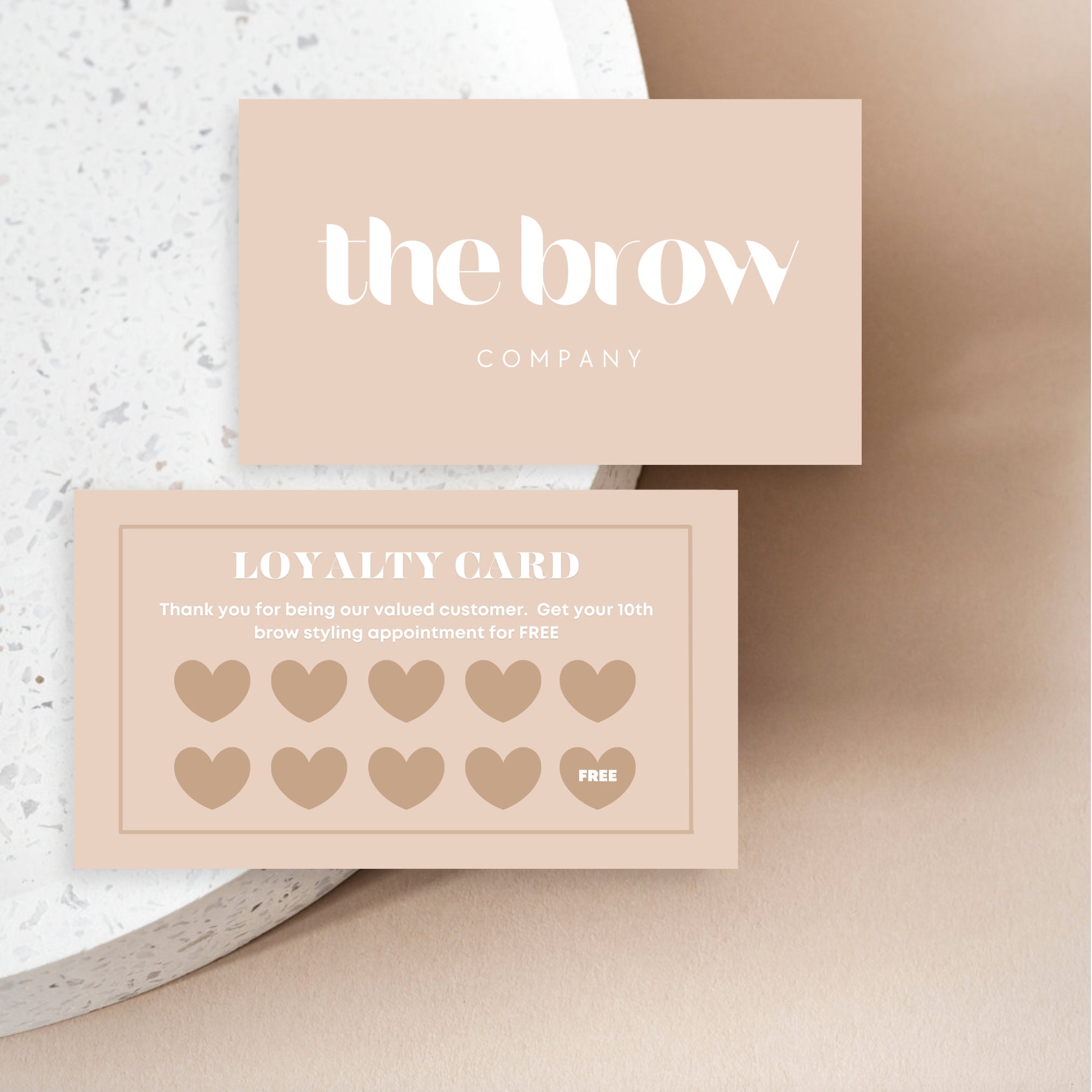 Brow Business Loyalty Card Template, Modern Loyalty Cards, Editable ...