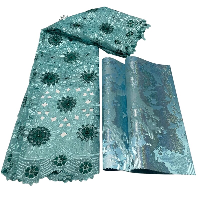 Luxury African 3D Flower Organza Lace Fabric Plain Color French Lace ...
