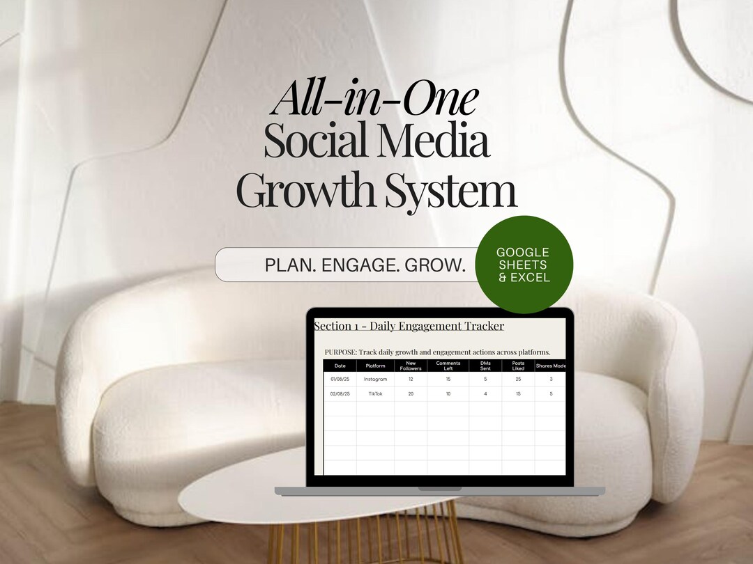 Social Media Engagement Planner Template | Founder Brand Growth System ...