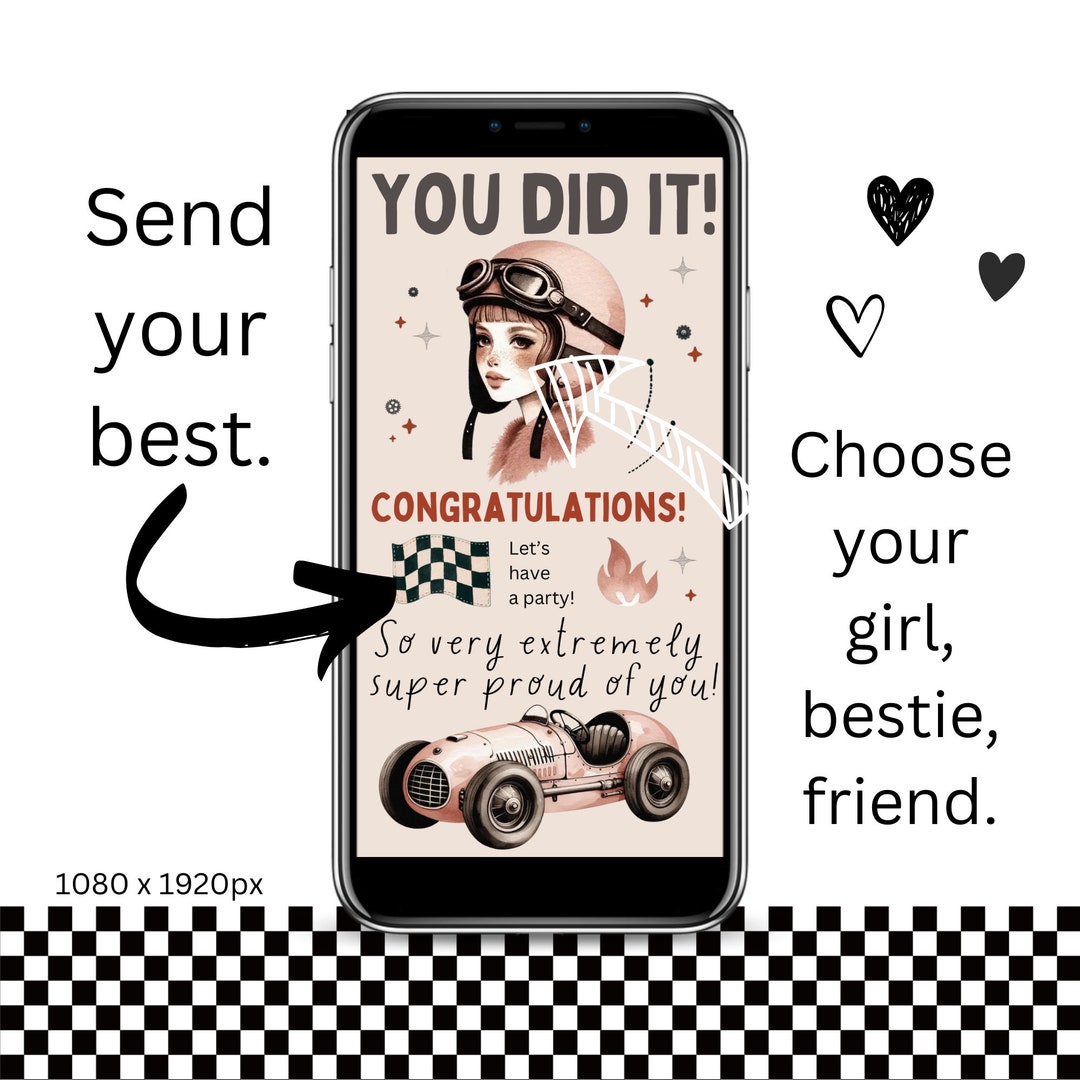 Congratulations Card I Graduation Card I Success Card L Racing Driver ...