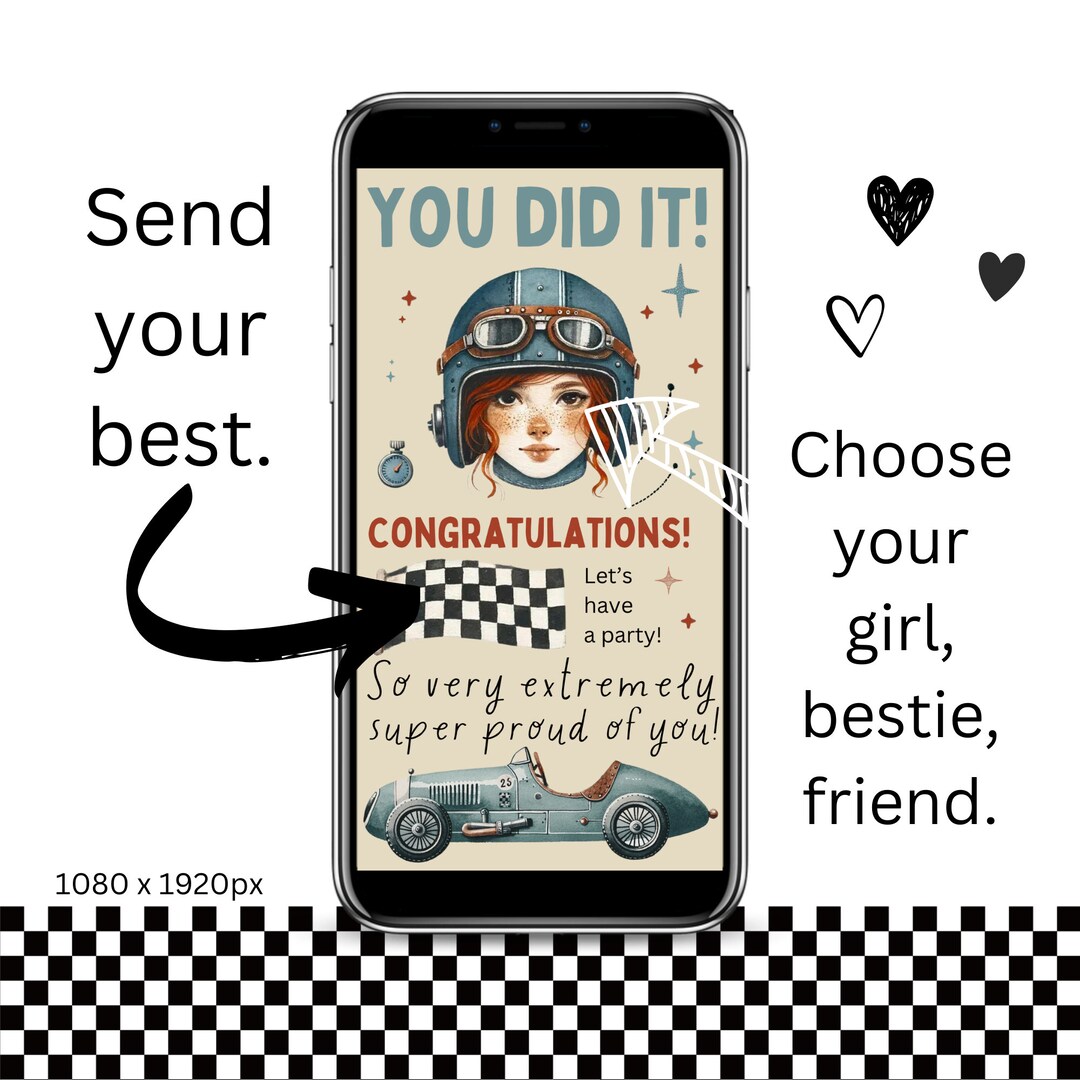 Congratulations Card I Graduation Card I Success Card L Racing Driver ...