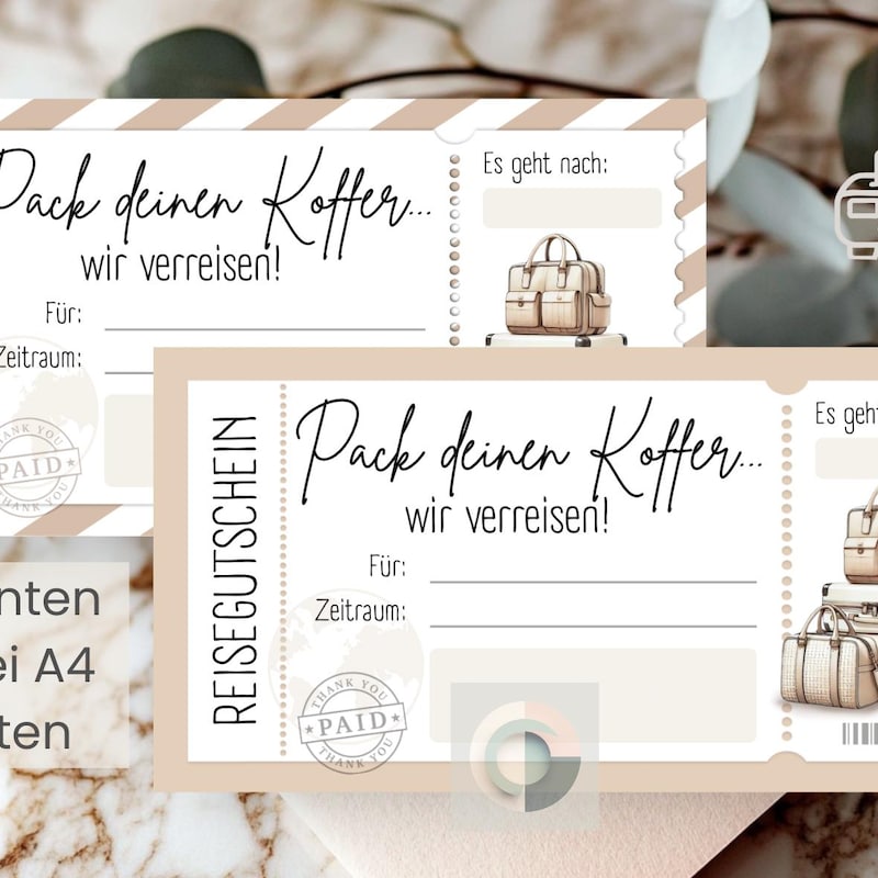 Reise gutschein selber ausdrucken - Etsy.de