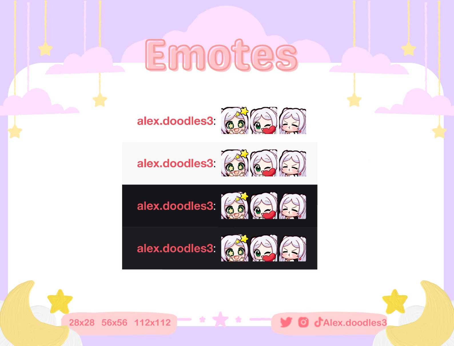 Frier Emotes for Twitch / Discord / Youtube | Stream Emote | White Hair ...