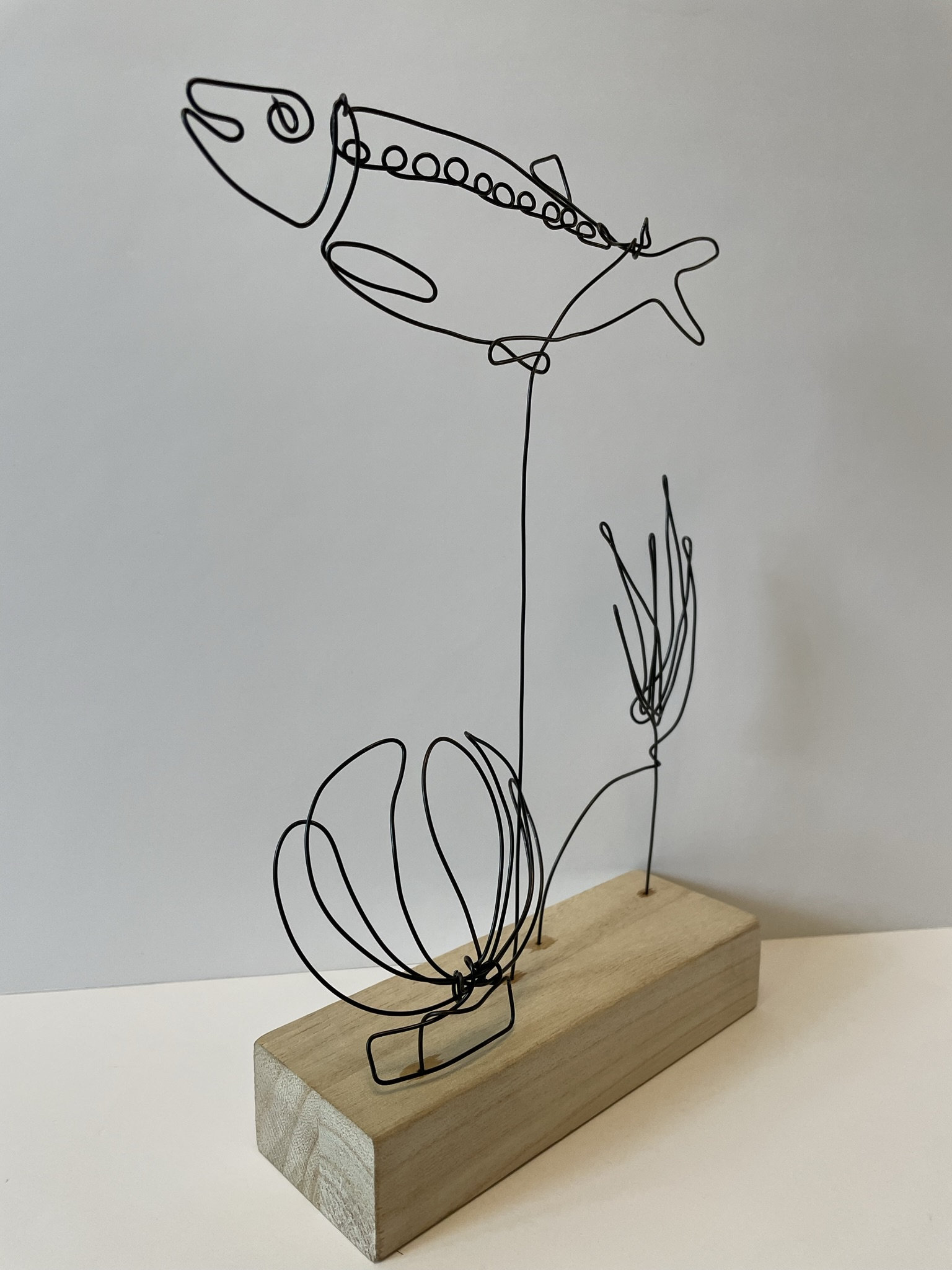 Sardine Fish Clam Shell and Aquatic Plant Wire Sculpture - Etsy