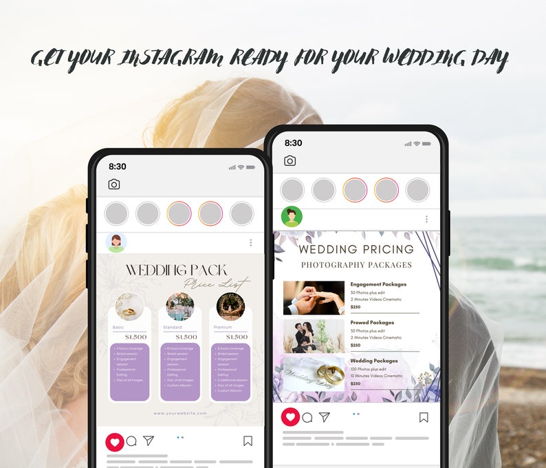 Wedding Planner Instagram Templates Purple, Wedding Instagram Post ...
