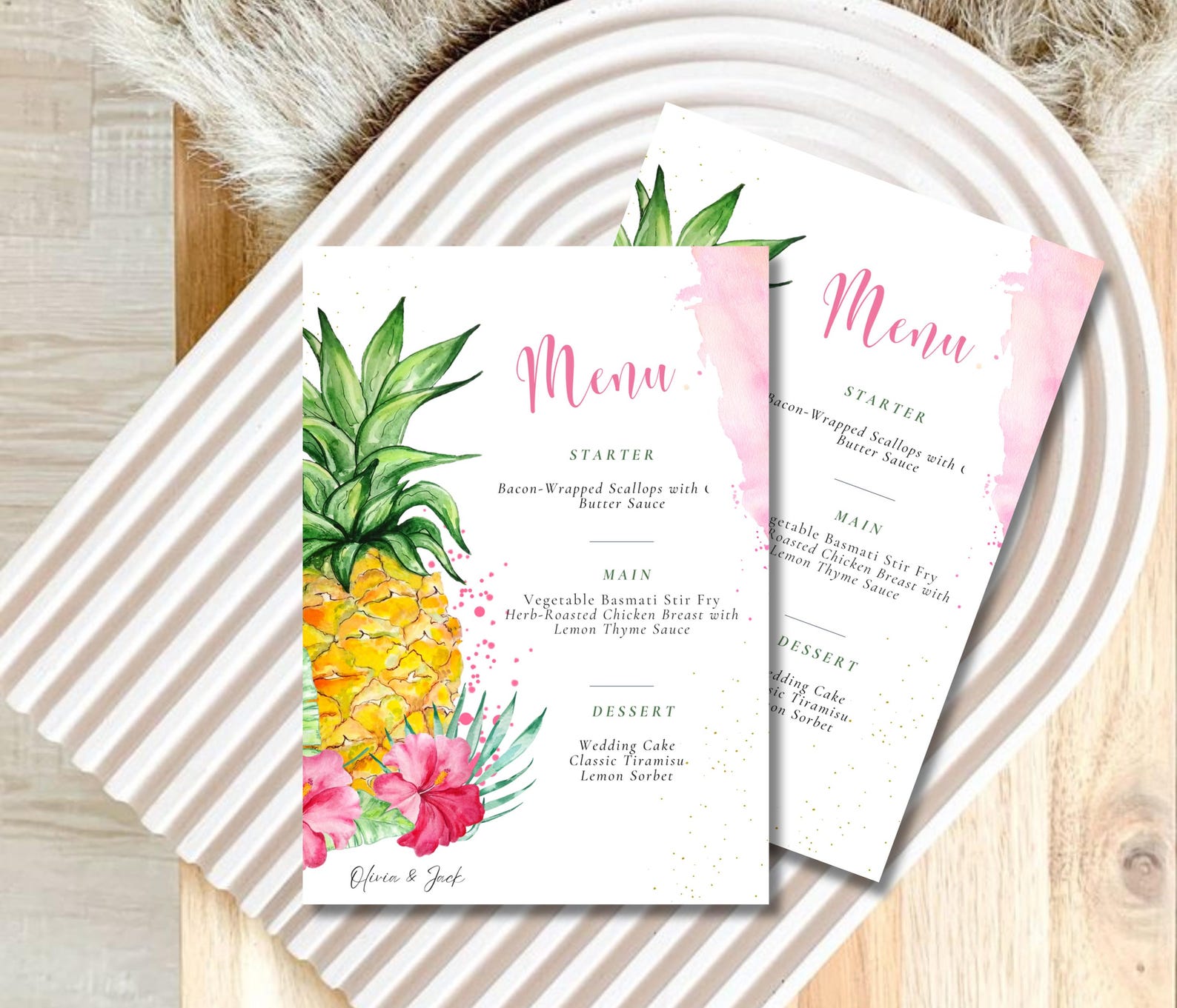 Tropical Menu Template, Tropical Wedding Menu Template, Elegant ...