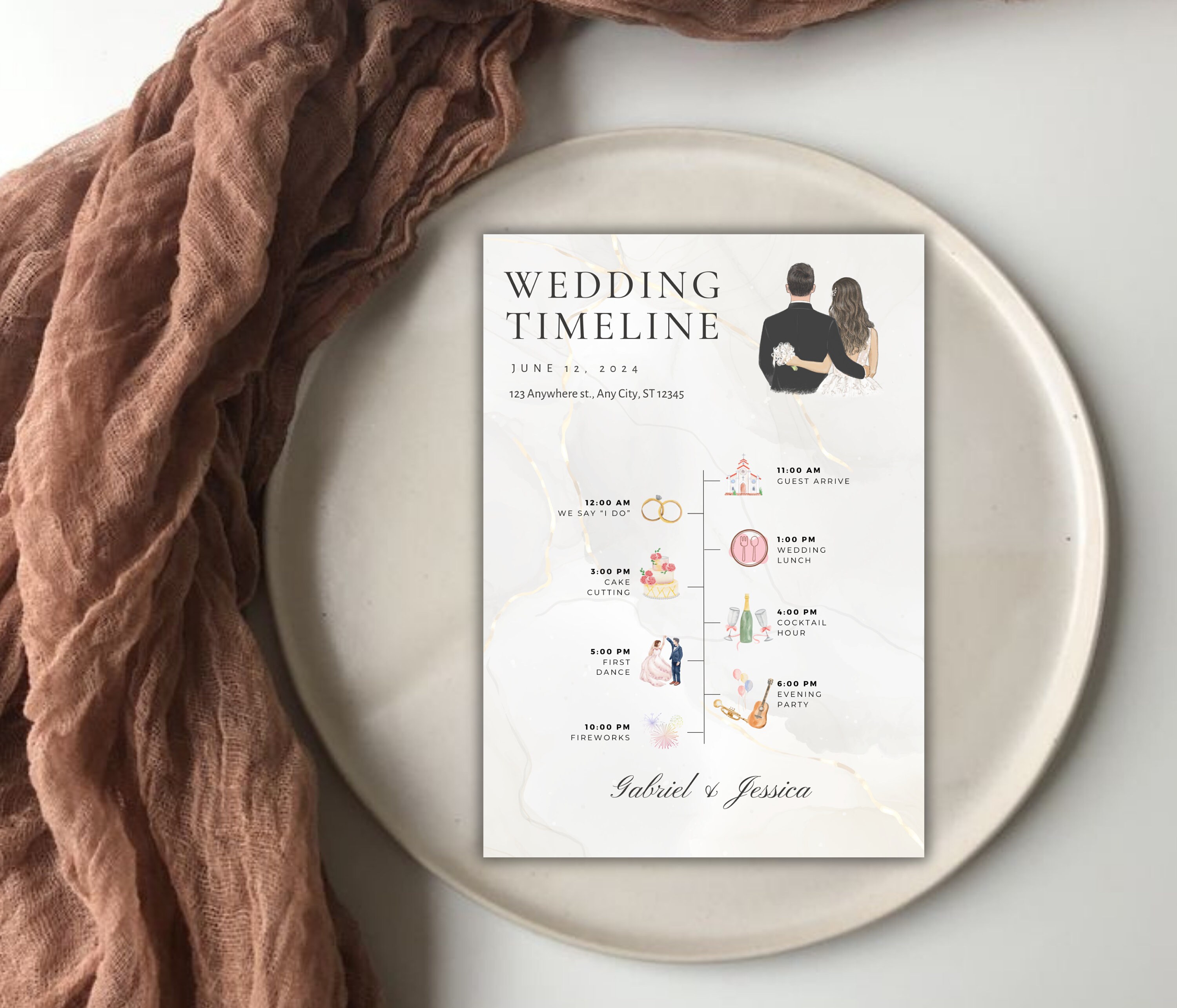 Wedding Day Timeline Template, Editable Wedding Timeline, Wedding ...