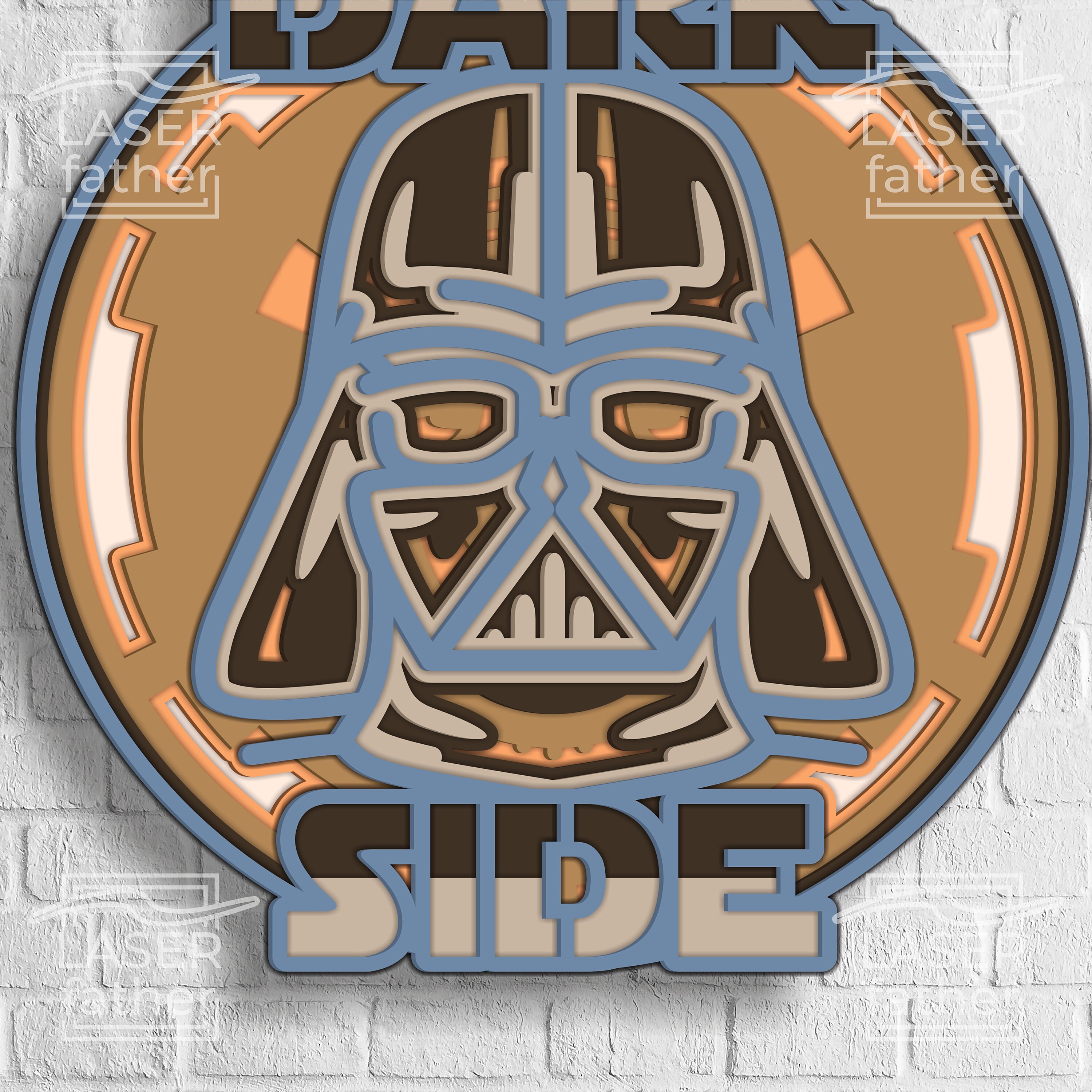 Dark Side SVG, Star Wars DXF, Darth Vader Laser Cut, Layered Wood ...