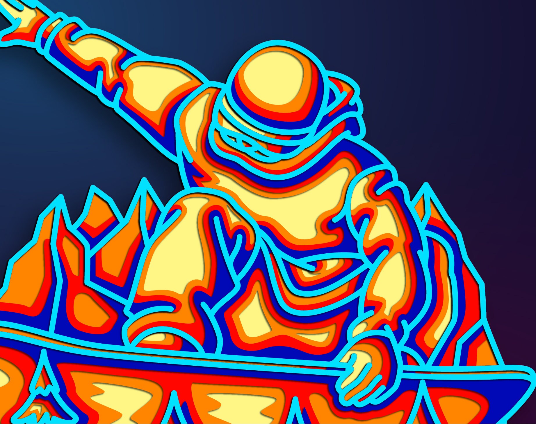 3D Snowboard SVG Layered Design, Digital Files Png Ai Cdr Dxf Dwg Eps ...
