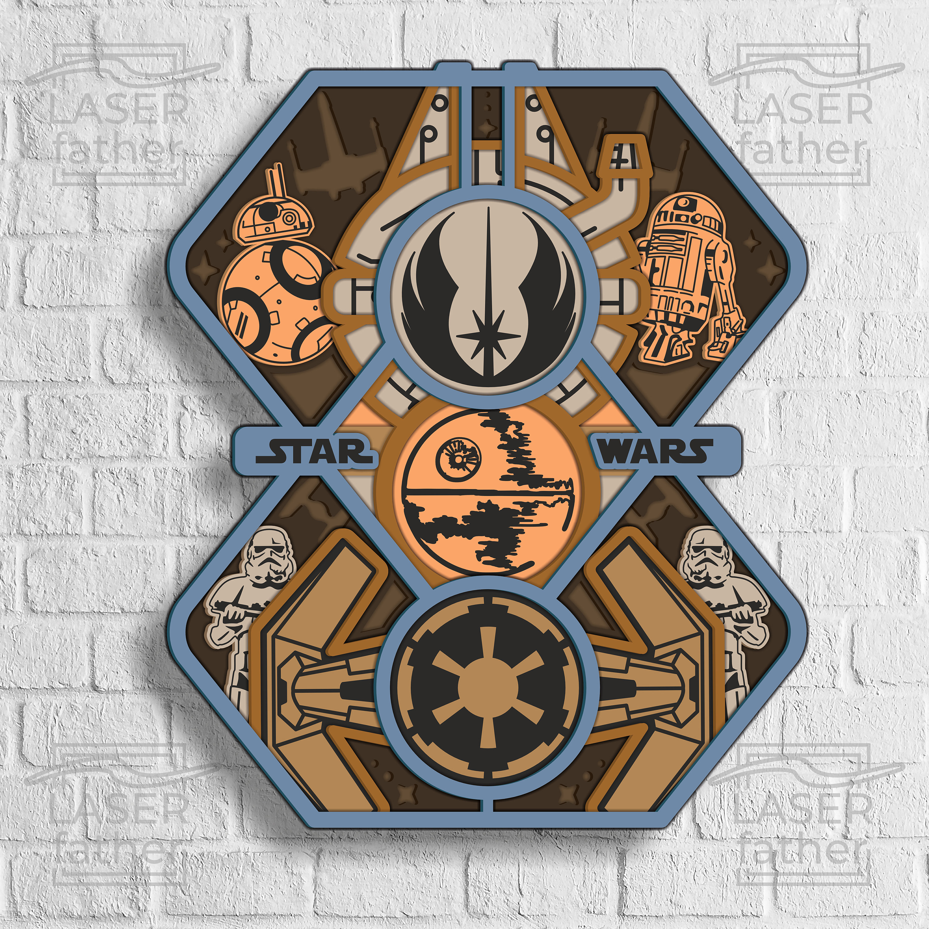Jedi Order, Sith Empire, Multilayer SVG, Laser Cut Design, Star Wars ...