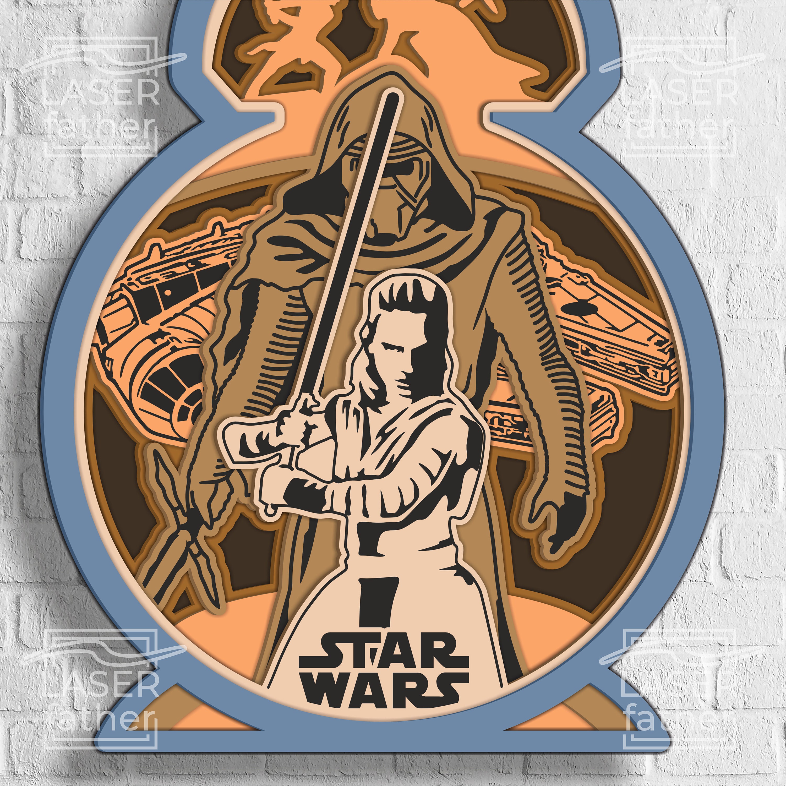 BB8 Droid SVG, Star Wars Multilayer, Plywood Laser Cut, Cricut Paper ...