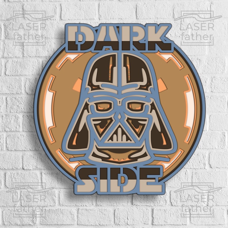 Dark Side SVG, Star Wars DXF, Darth Vader Laser Cut, Layered Wood ...