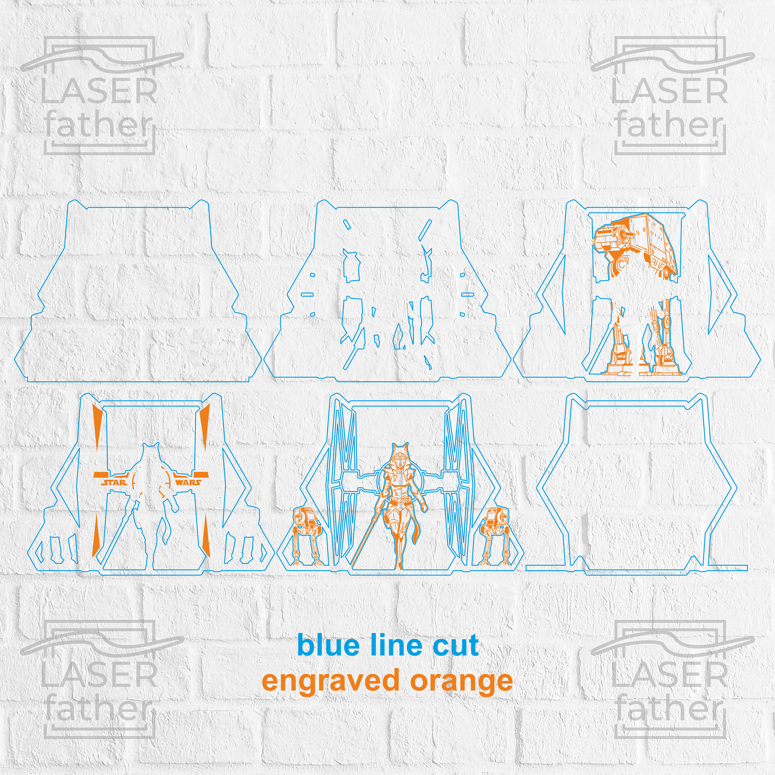 Ahsoka Tano SVG, Star Wars Layered, Wood Laser Cutting, At-at Walker ...