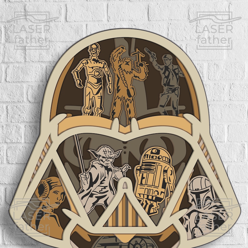 Darth Vader DXF, Star Wars Characters SVG, 3D Laser Cut Files, Layered ...