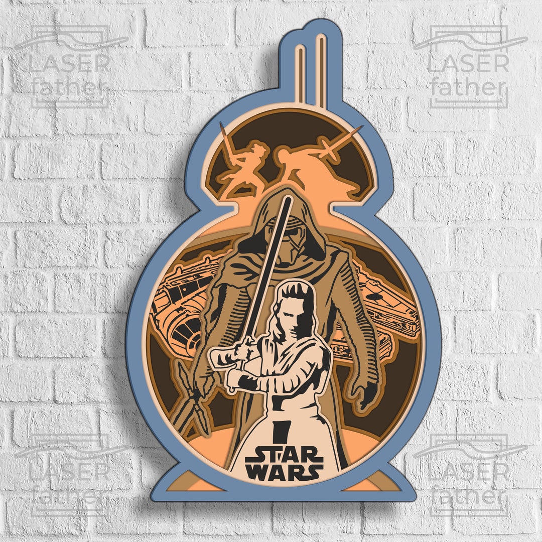 BB8 Droid SVG, Star Wars Multilayer, Plywood Laser Cut, Cricut Paper ...