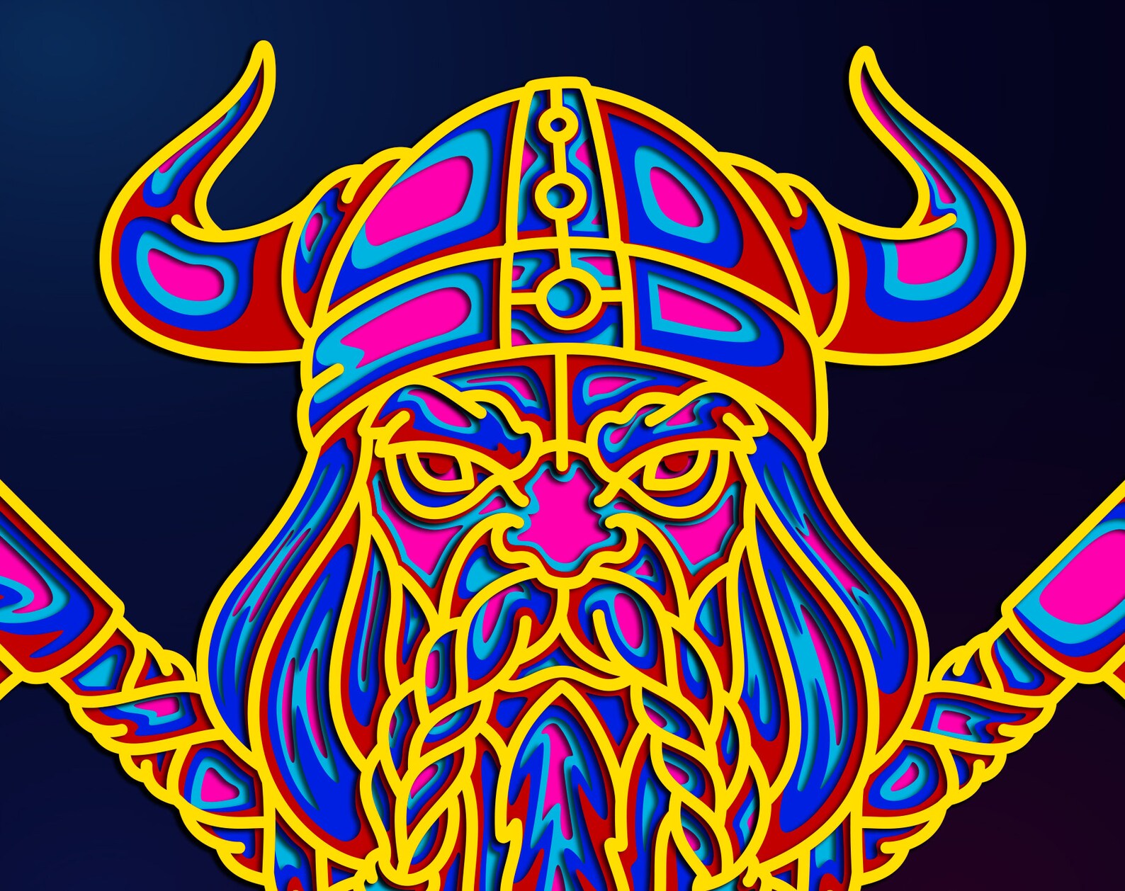 3D Viking Multilayer SVG Laser Cut File, Digital Download Files Png Ai ...