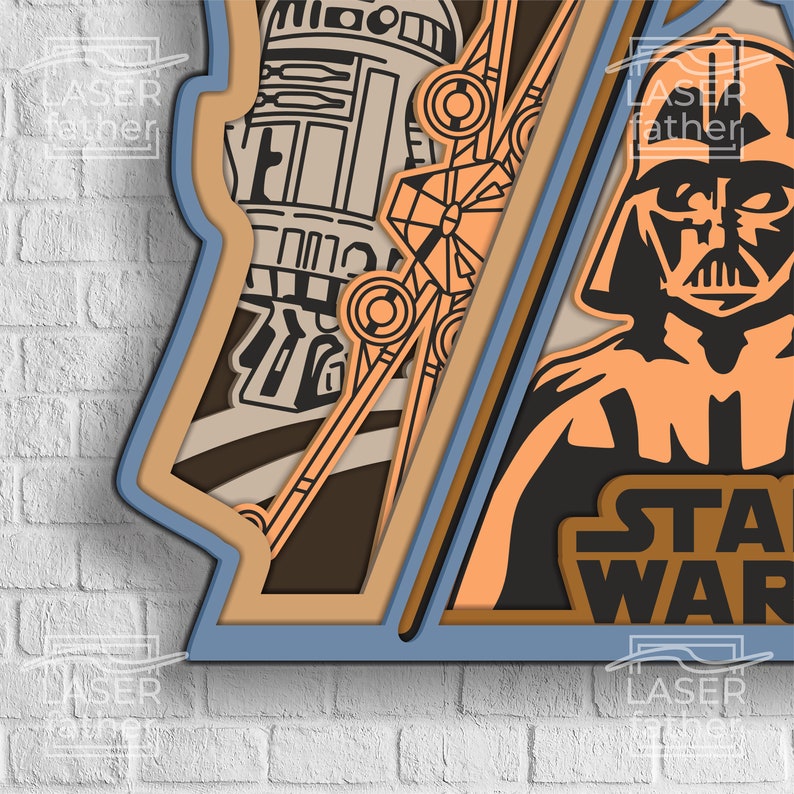 Kylo Ren SVG, Obi Wan Kenobi SVG, Wood Laser Cut, Star Wars Layered ...