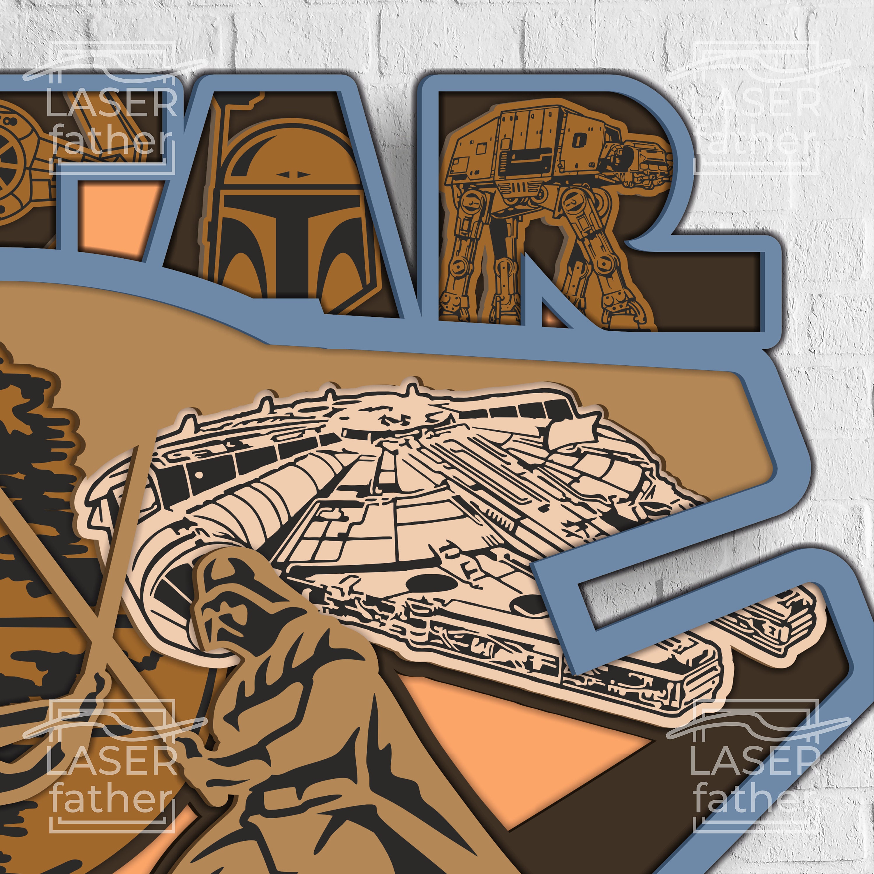 Luke Skywalker SVG, Darth Vader DXF, Laser Ready Files, Star Wars ...