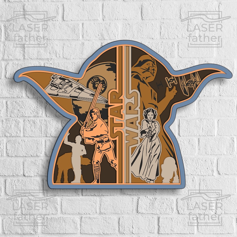 Yoda SVG, Star Wars Laser Cut Files, Han Solo and Princess Leia ...