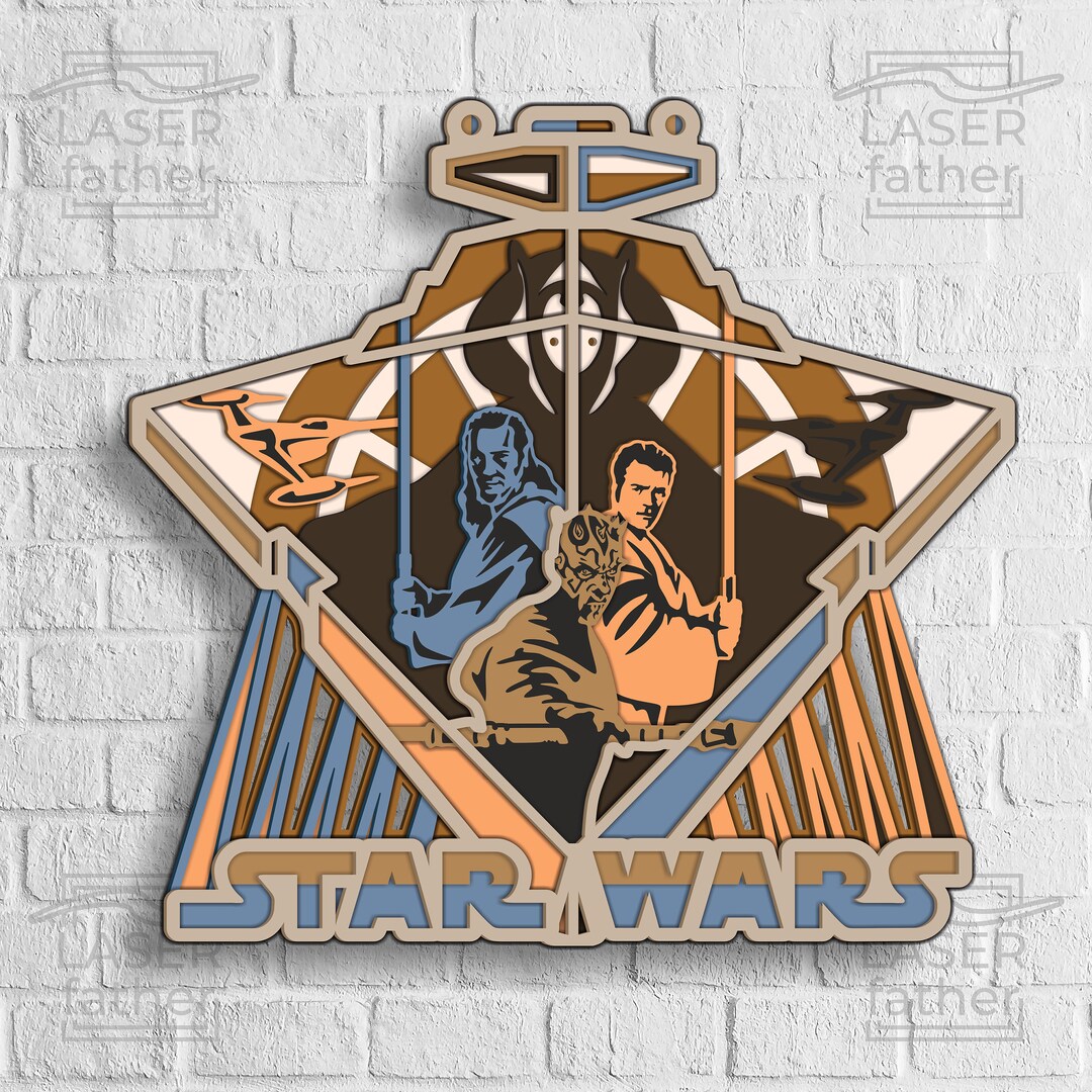 Star Wars Characters SVG, Wood Laser Cutting, Darth Maul SVG, Layered ...