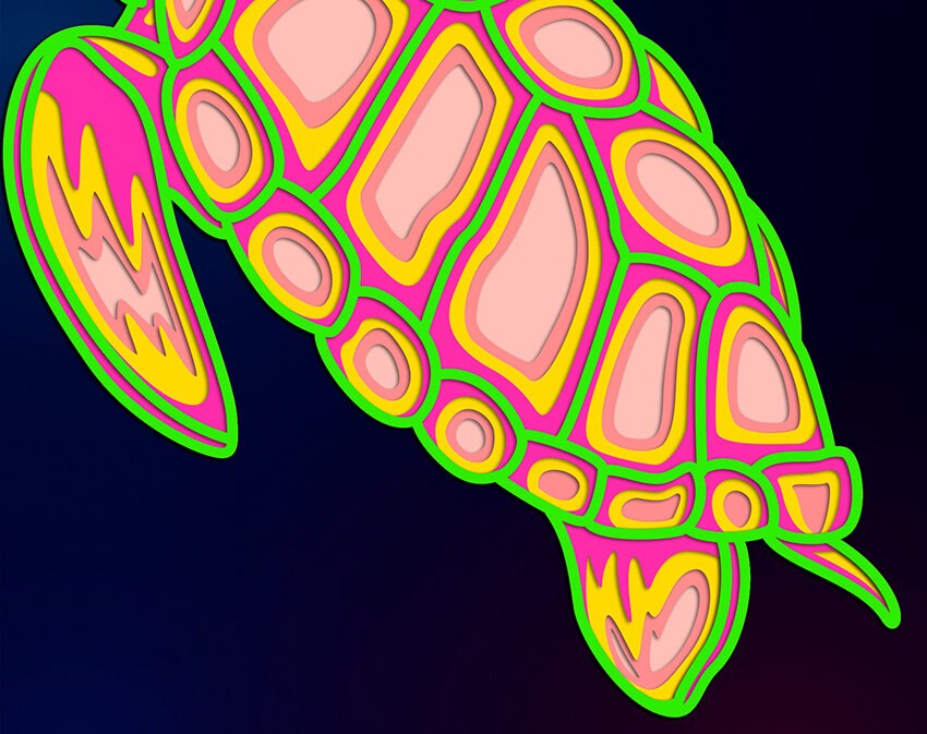 3D Multilayer Turtle SVG File, Instant Download Files Png Ai Cdr Dxf Dwg Eps, Turtle Art, Craft ...