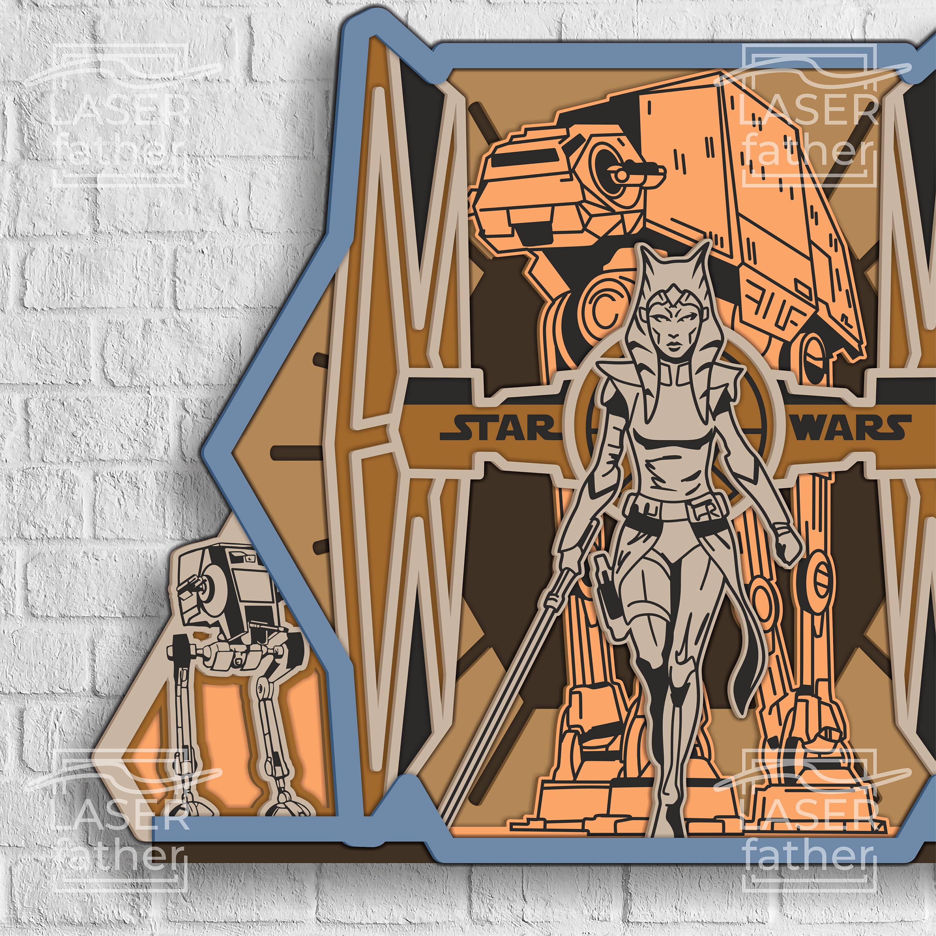 Ahsoka Tano SVG, Star Wars Layered, Wood Laser Cutting, At-at Walker ...