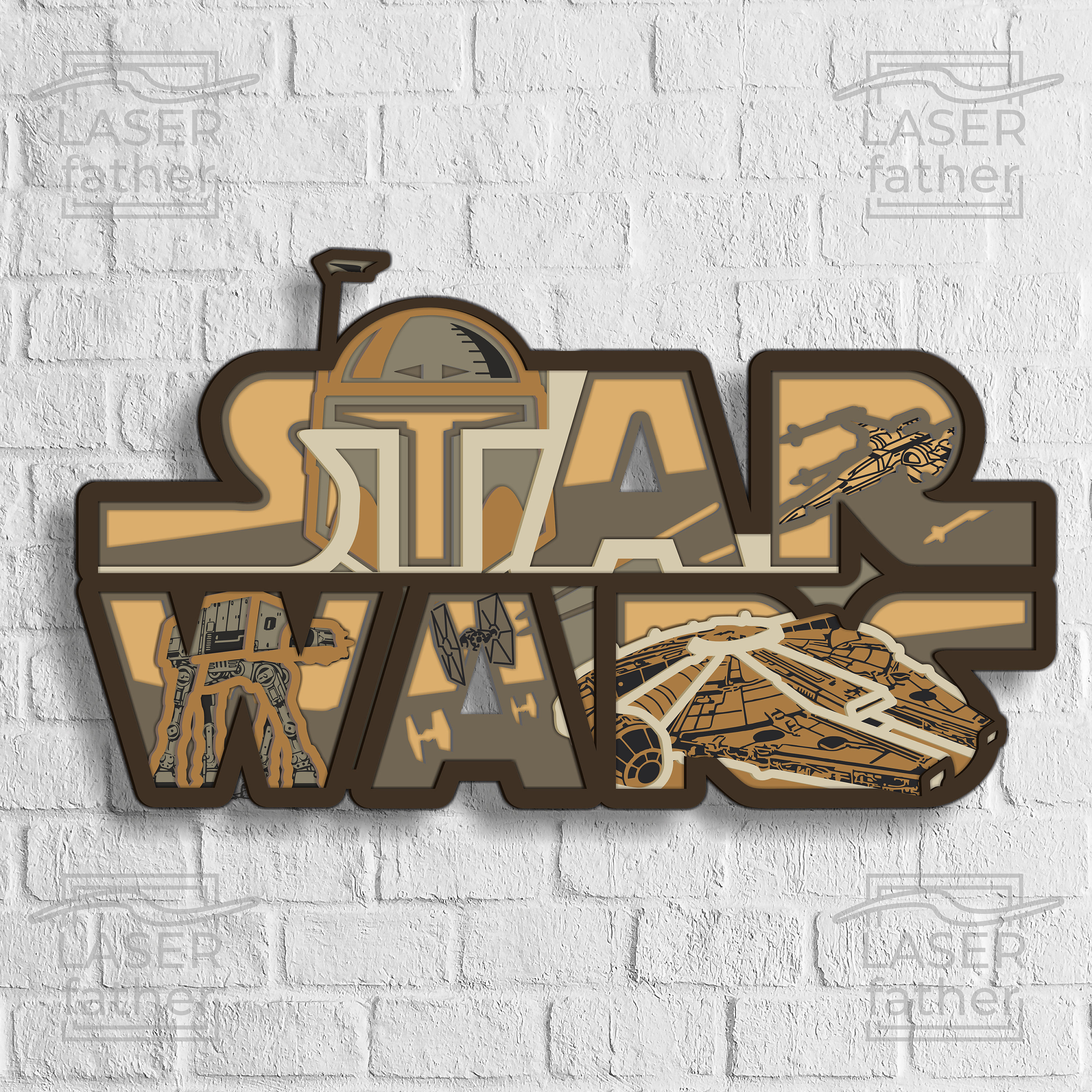 Star Wars Laser Cut Files, Layered SVG for Cricut, Instant Download ...