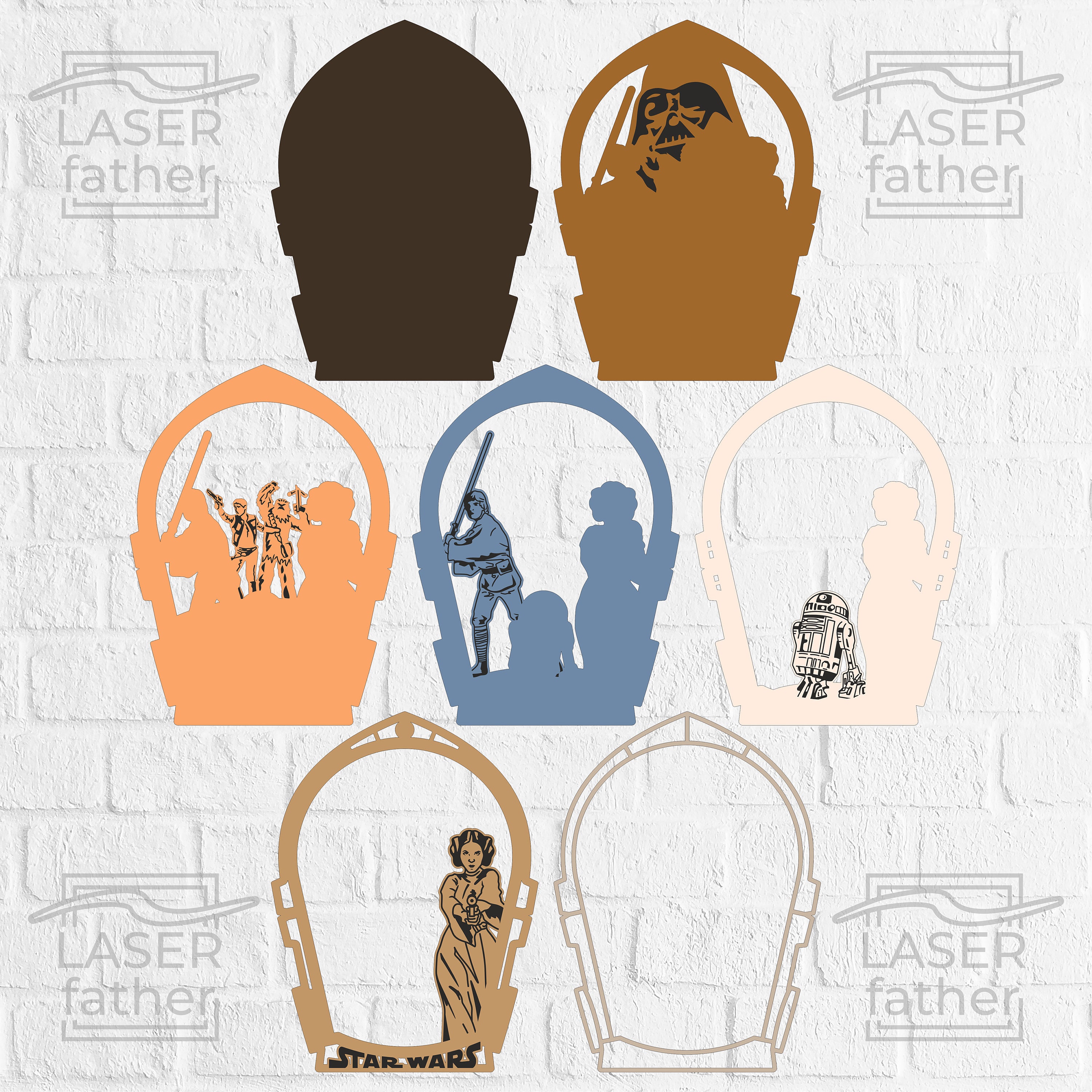 C3PO SVG, Star Wars Layered, Laser Cut Templates, Cricut Paper Craft ...