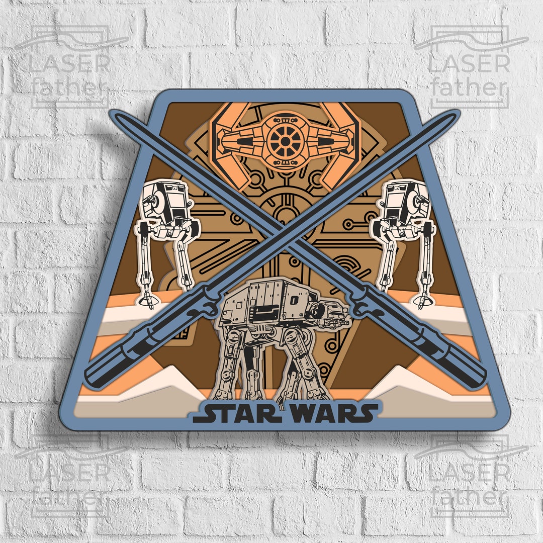 Star Wars Ship SVG, Multilayer Laser Cut, Glowforge Template, Papercut ...