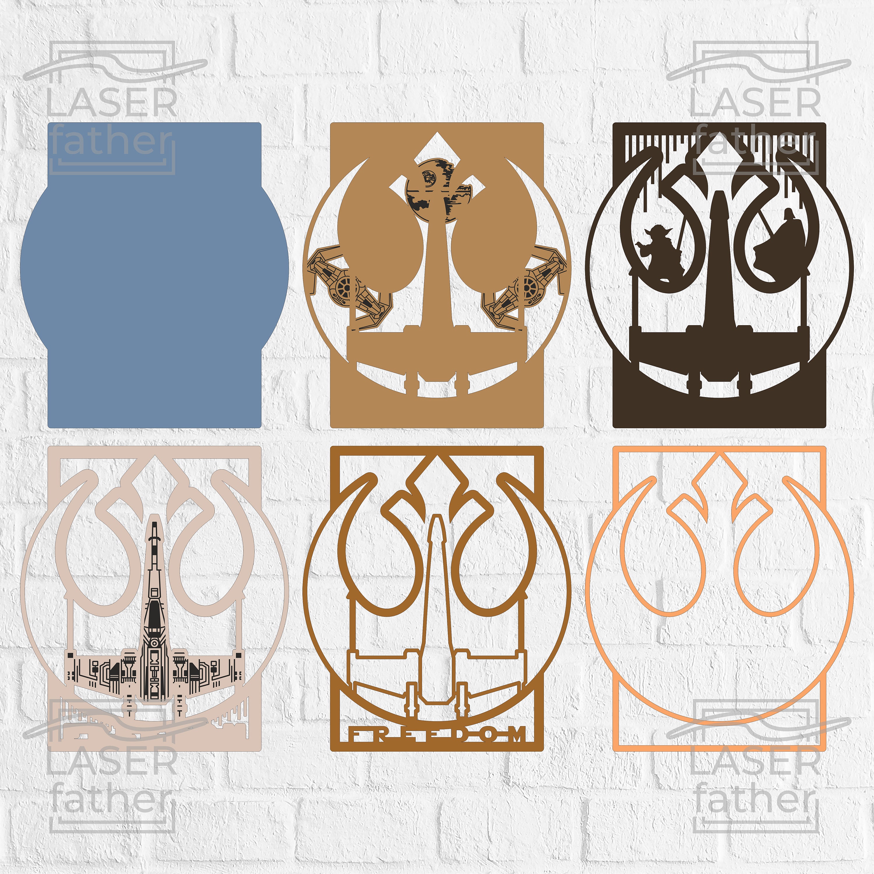 Rebel Alliance SVG, Laser Cutouts, Star Wars DXF, 3D Layered Cricut ...