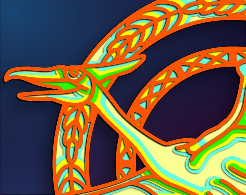 Pterodactyl 3D Layered SVG File, Digital Download Files Png Ai Cdr Dxf ...
