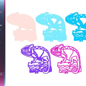 Chameleon Multilayer SVG, 3D Laser Cut Files, Instant Download Png Ai ...