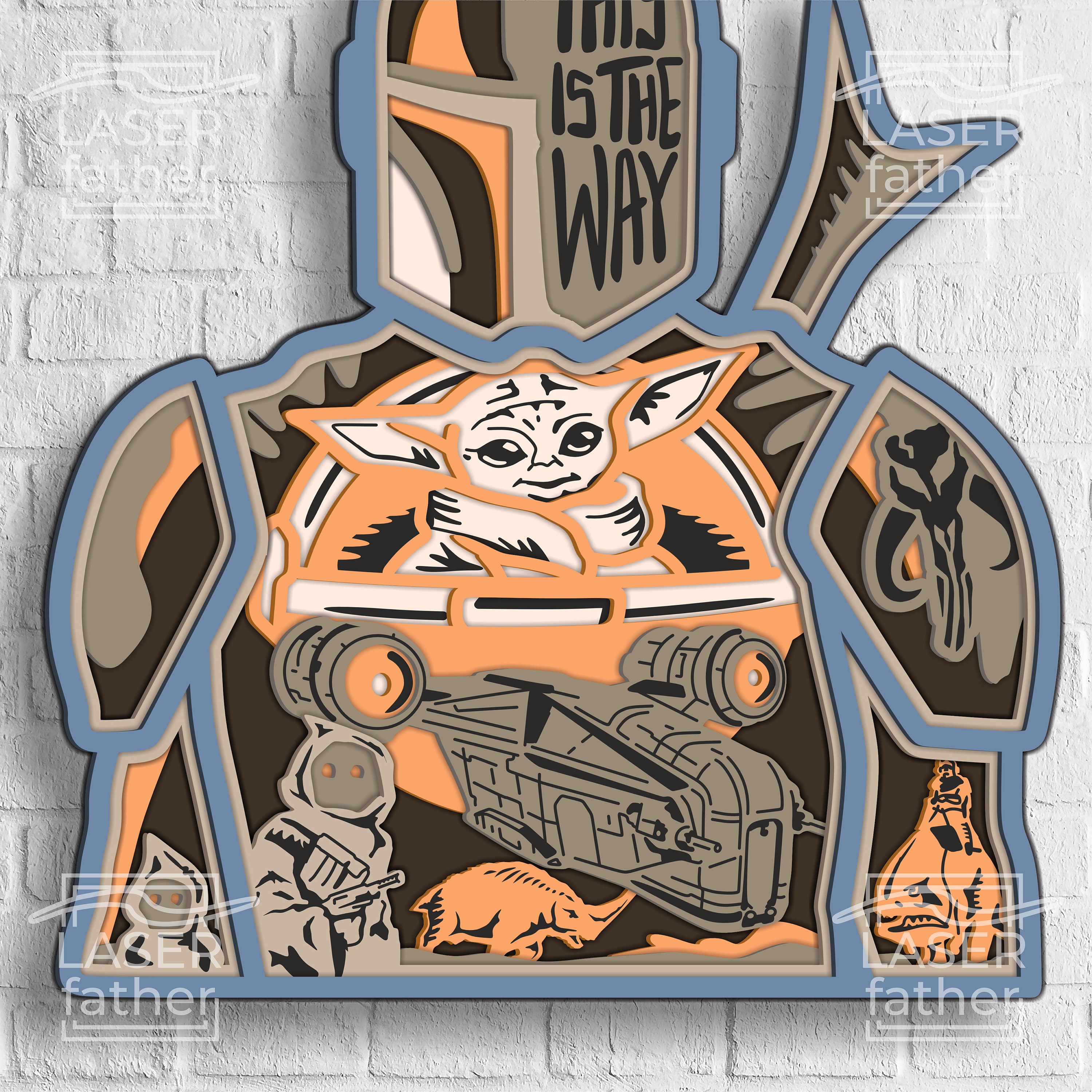 Mandalorian SVG, Star Wars Laser Cut Files, Instant Download, Baby Yoda ...