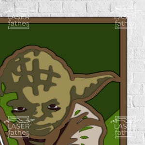 Master Yoda SVG, Multilayered Laser Cut, Star Wars Shadow Box, Vector ...