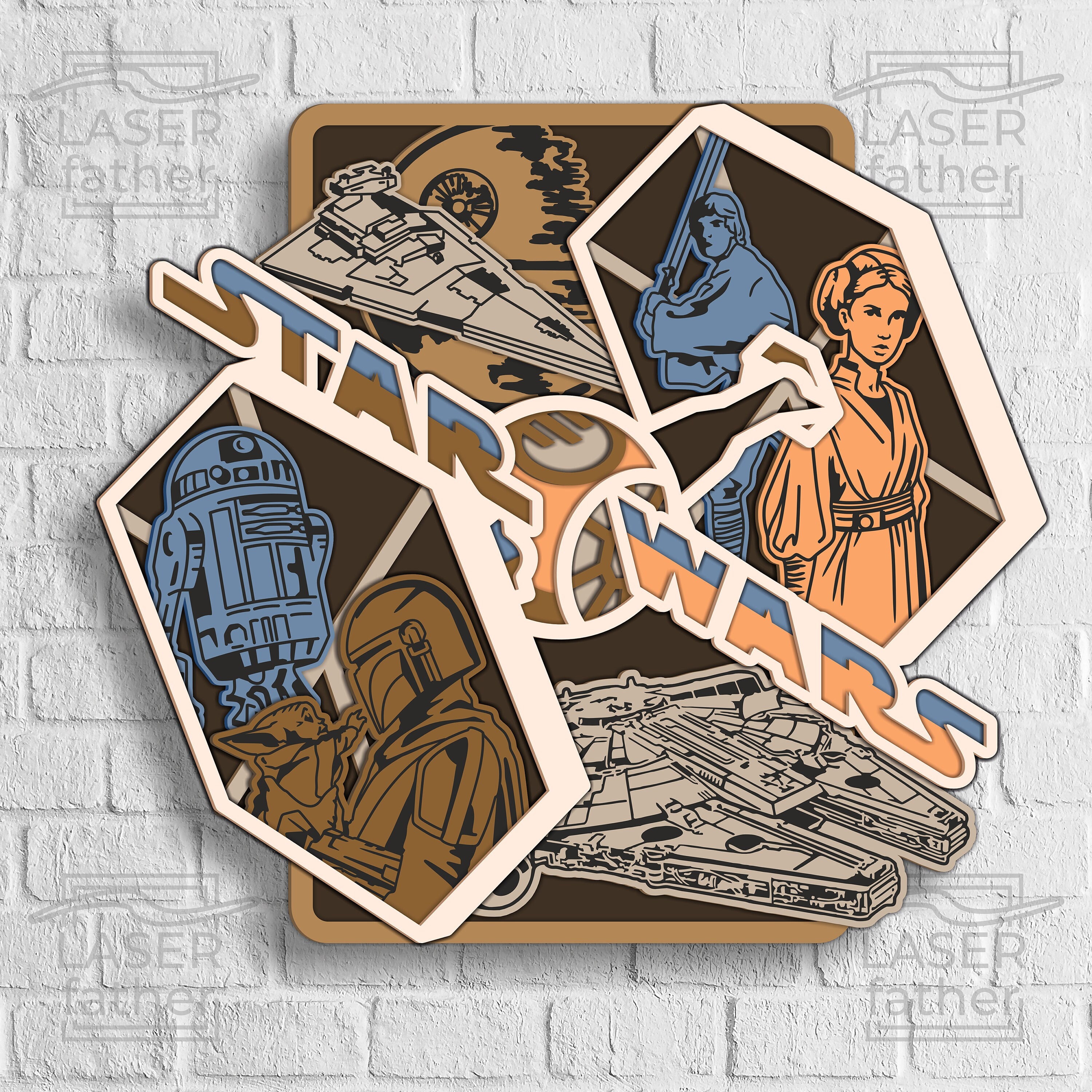 Star Wars Characters SVG, 3D Layered Laser Cut, Engraved Design, Cricut ...