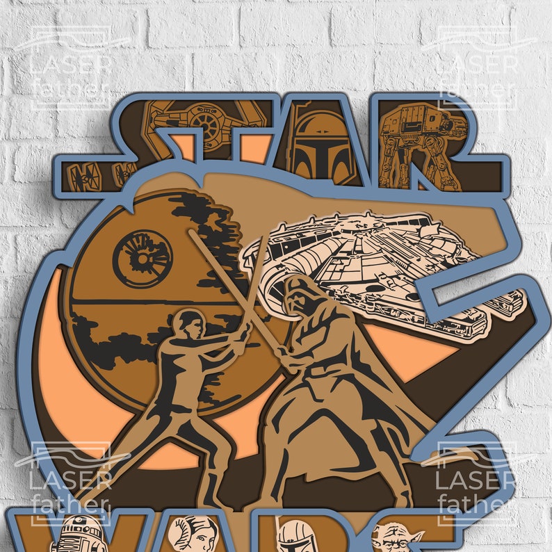 Luke Skywalker SVG, Darth Vader DXF, Laser Ready Files, Star Wars ...