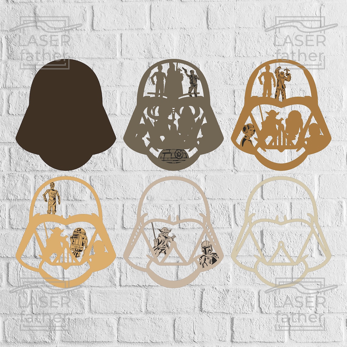 Darth Vader DXF, Star Wars Characters SVG, 3D Laser Cut Files, Layered ...