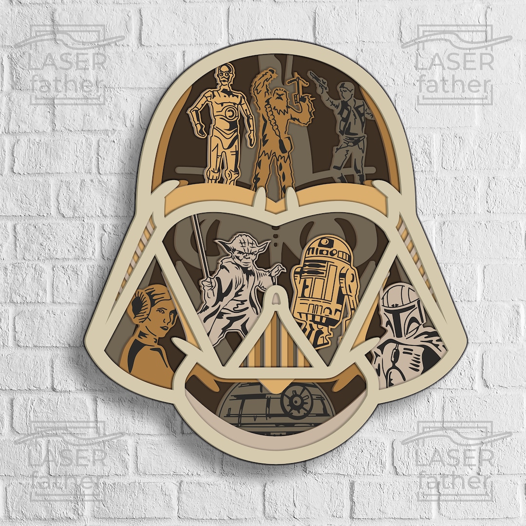 Darth Vader DXF, Star Wars Characters SVG, 3D Laser Cut Files, Layered ...